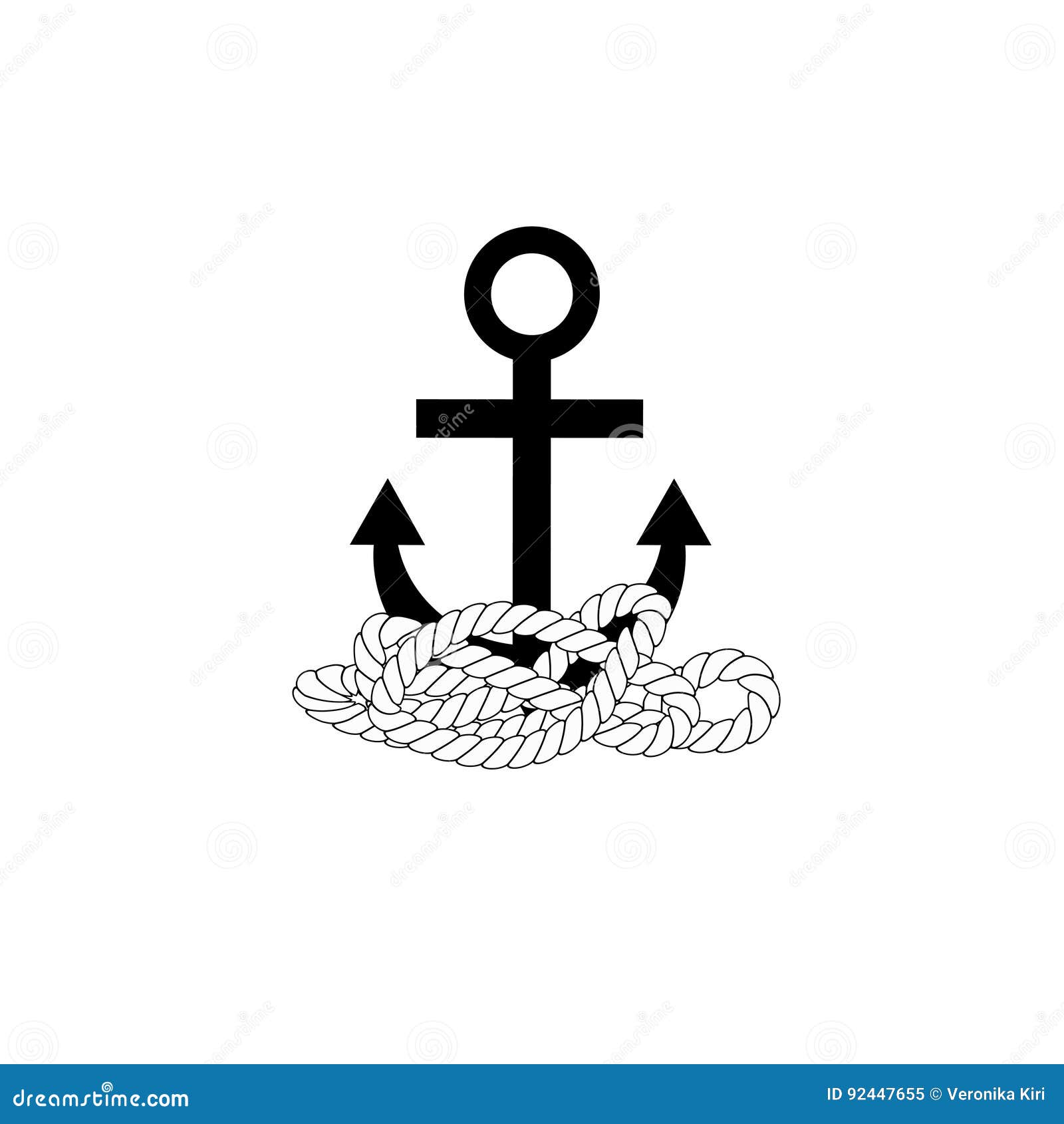 Black Anchor icon stock vector. Illustration of sharp - 92447655