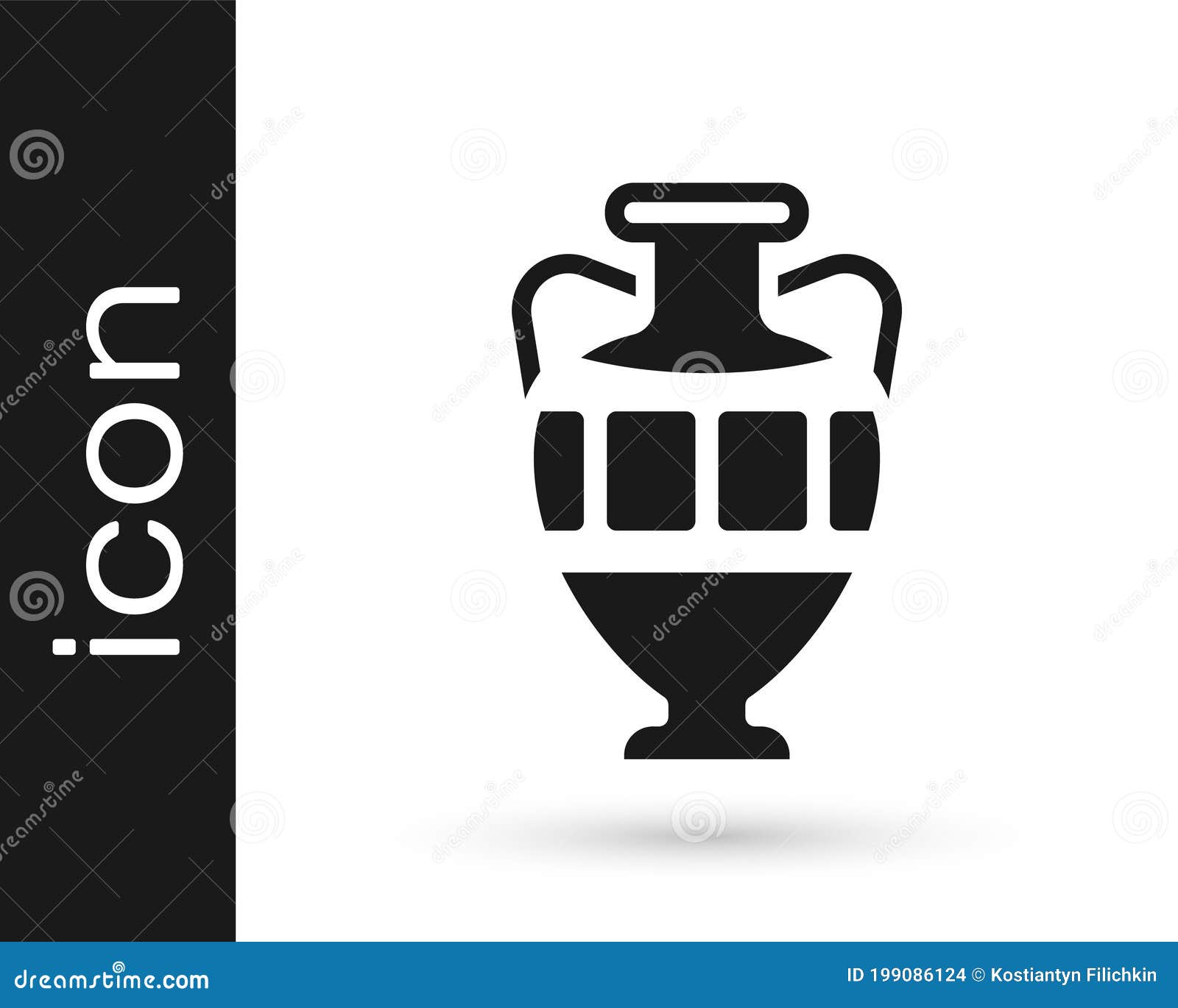 Black Ancient Amphorae Icon Isolated on White Background. Vector Stock ...