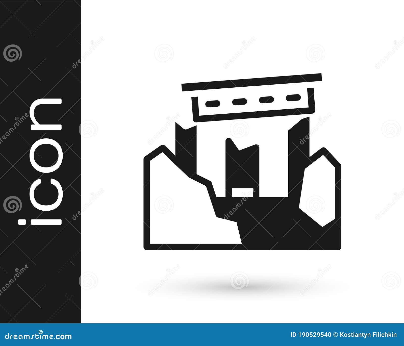 Black Ancient Ruins Icon Isolated on White Background. Vector Stock ...