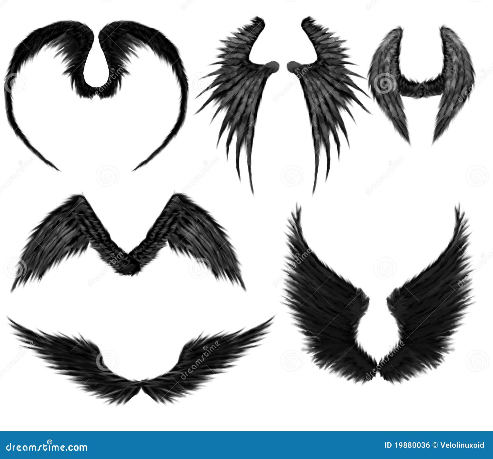 Black angels wings stock illustration. Illustration of design - 19880036