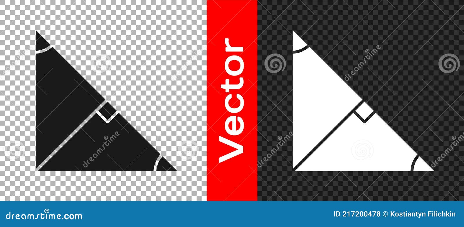 Black Angle Bisector of a Triangle Icon Isolated on Transparent ...