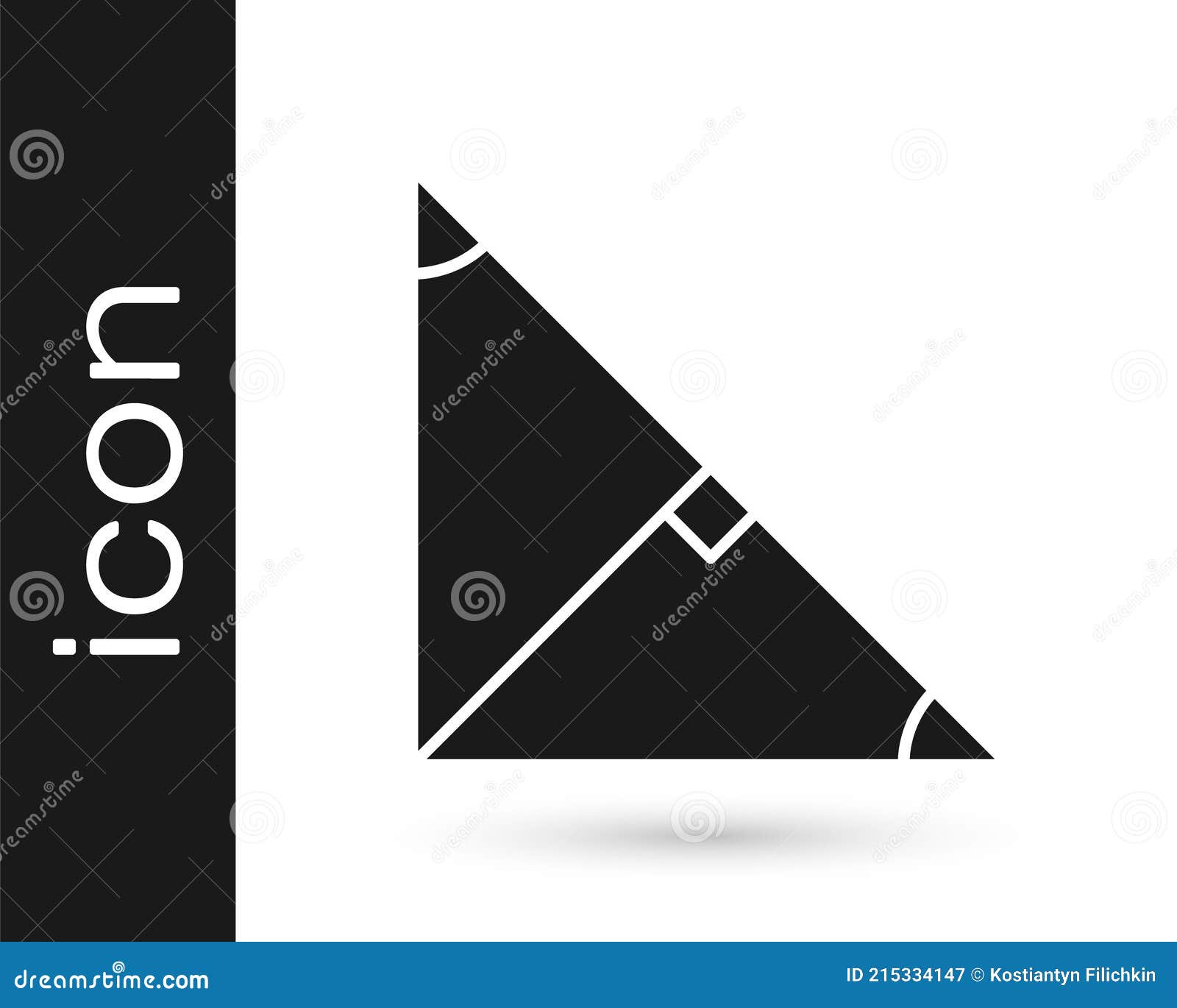 Black Angle Bisector of a Triangle Icon Isolated on White Background ...