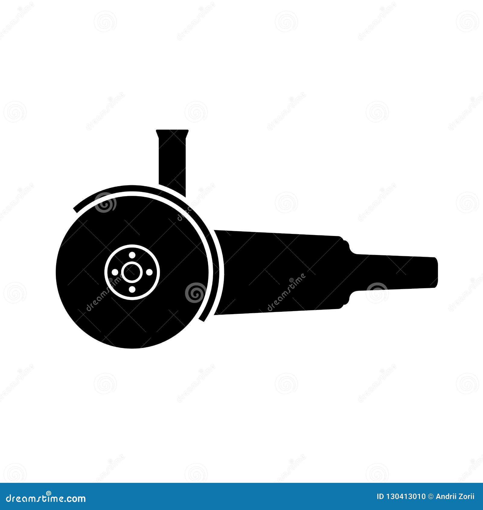 Black Angle Grinder Vector Icon on White Background. Eectric Circular ...