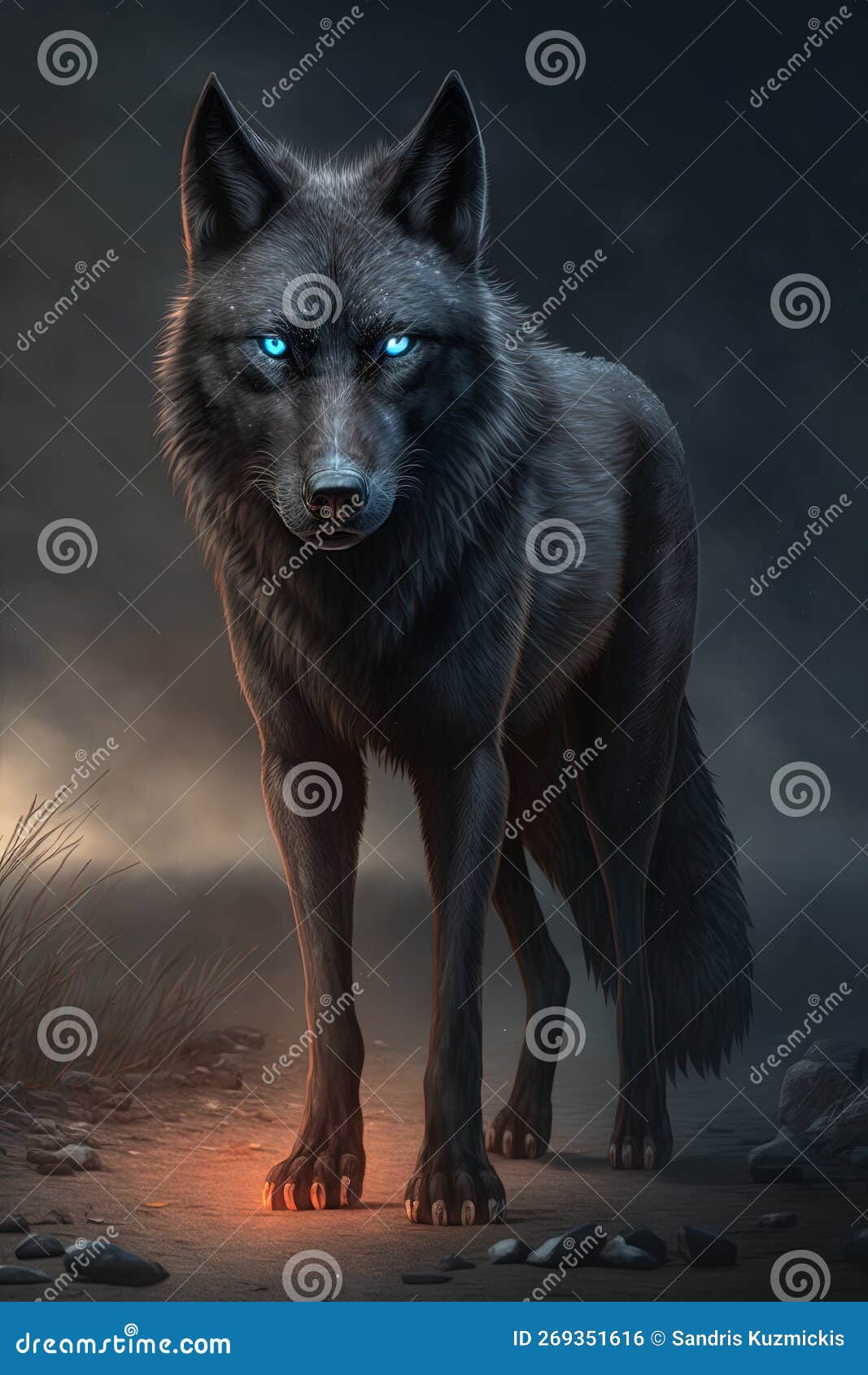 Black Angry Wolf. Generative AI Stock Photo - Image of animal ...