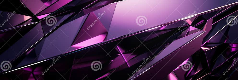 Black Angular Shapes and Lines, Dark Purple Gradient Background and ...