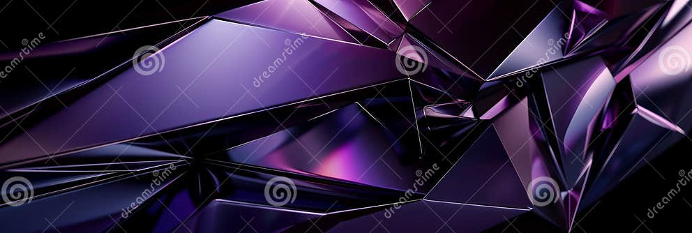 Black Angular Shapes and Lines, Dark Purple Gradient Background and ...