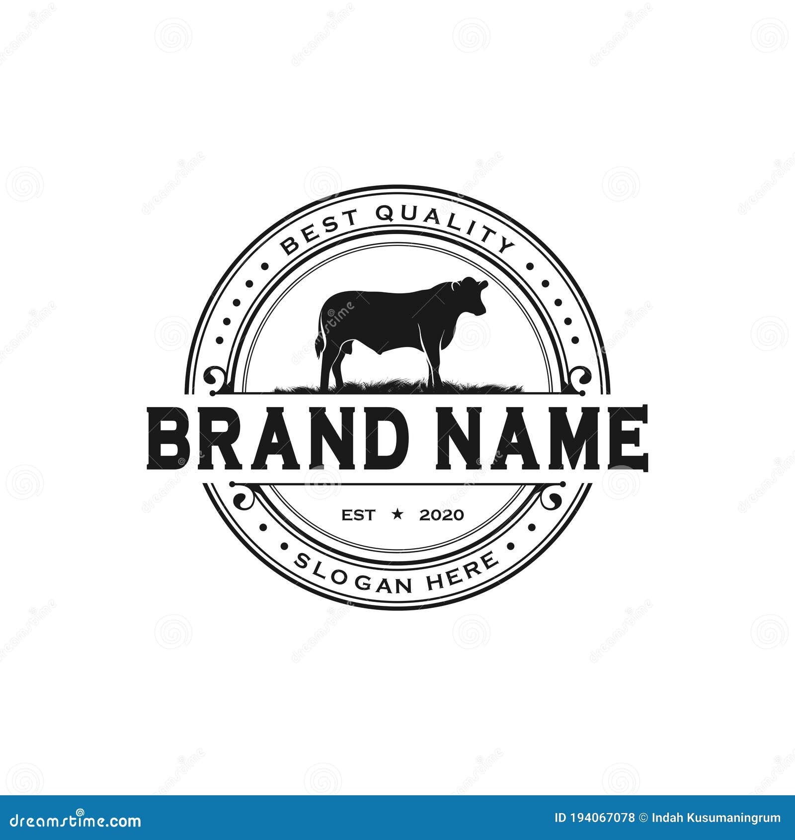 Black Angus Cattle Logo Emblem Design Stock Vector - Illustration of ...
