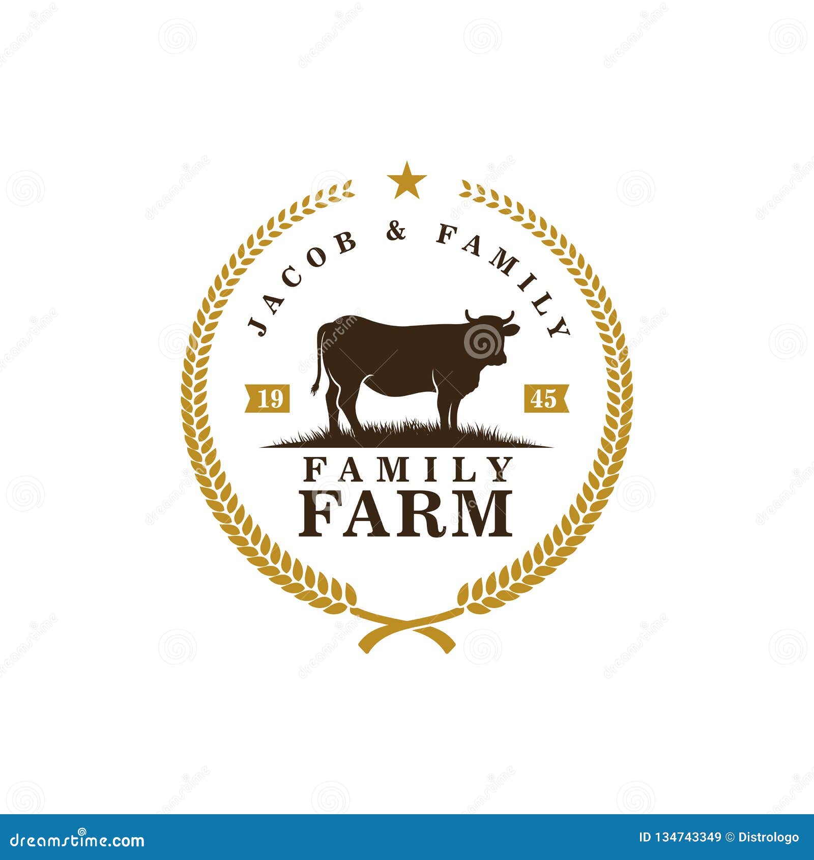 Black Angus Logo Design Template. Cow Farm Logo Design Cartoon Vector ...