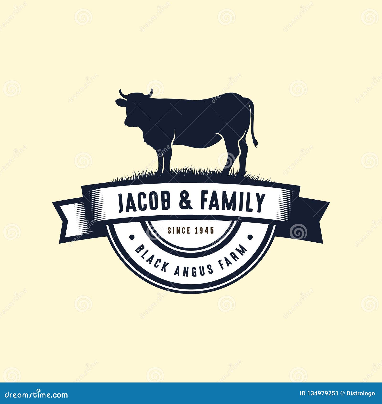 Black Angus Logo Design Template. Cow Farm Logo Design Stock Vector ...