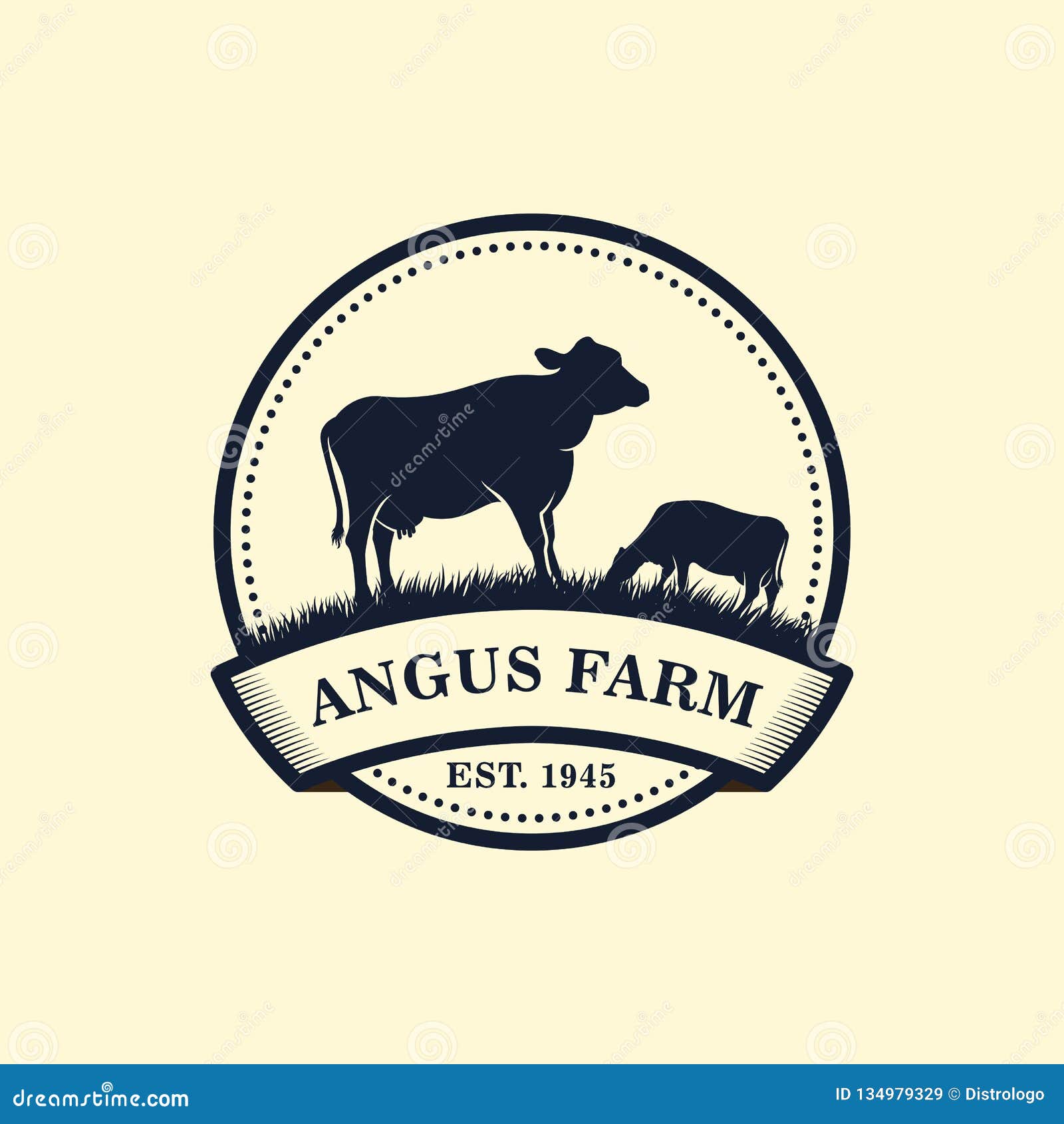 Black Angus Logo Design Template. Cow Farm Logo Design Stock Vector ...