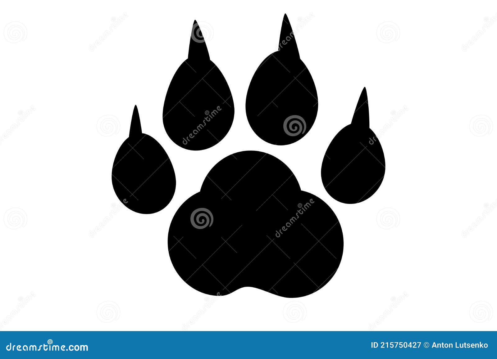 Cat And Dog Paw Print With Claws Vector Illustration | CartoonDealer ...