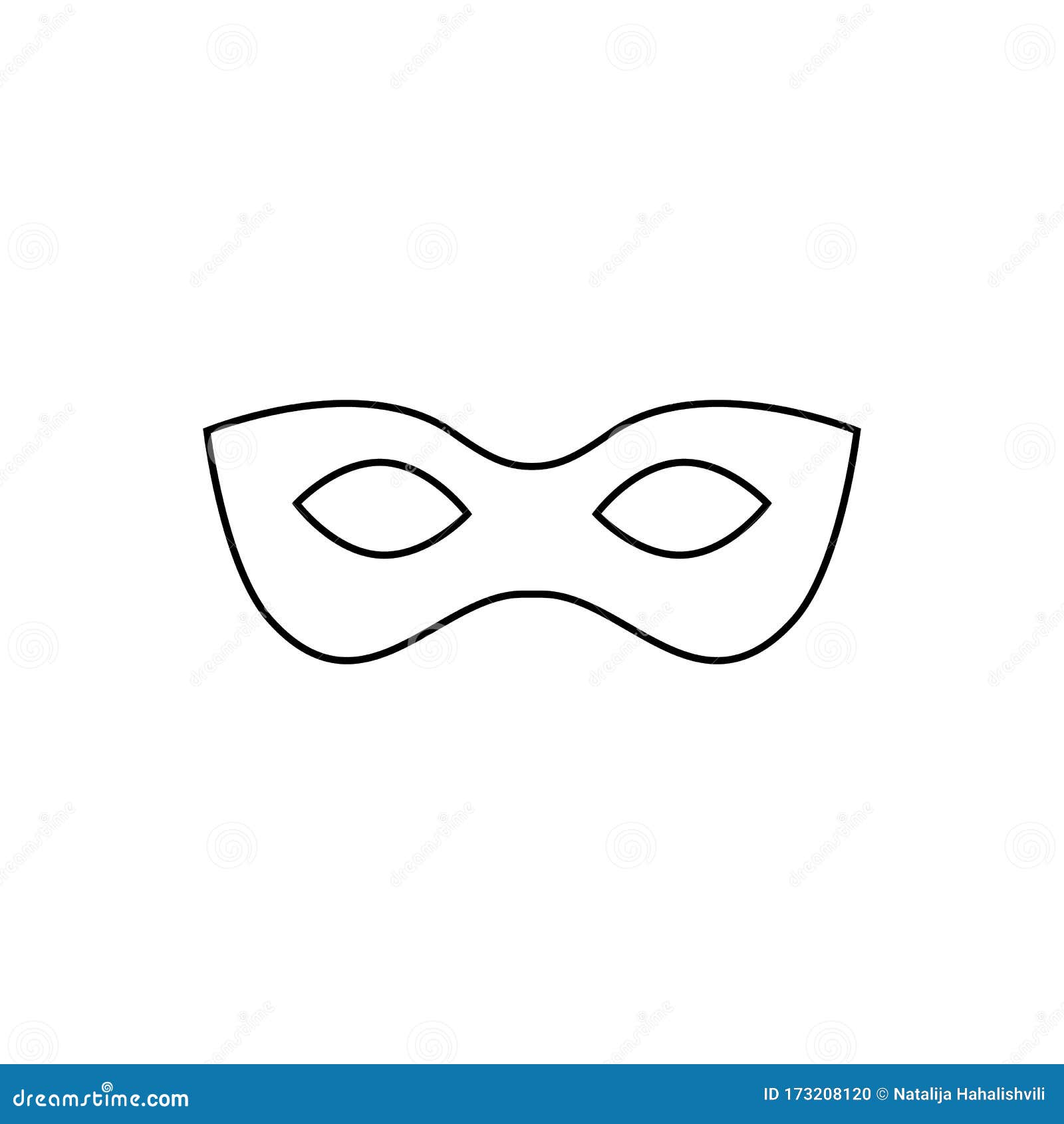 Black Anonymous Mask Vector Line Icon Isolated on White Stock Vector ...