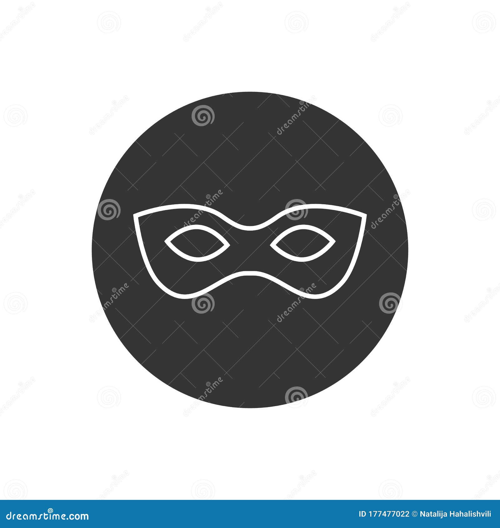Black Anonymous Mask Vector Line Icon Isolated on White Background ...