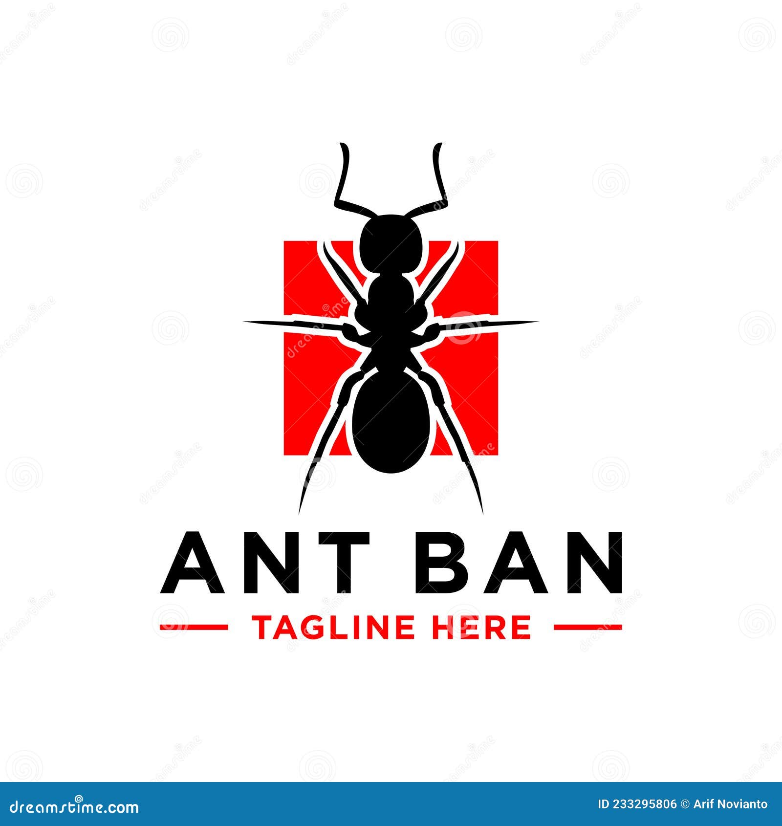 Black Ant Vector Illustration Logo Design Stock Vector - Illustration ...