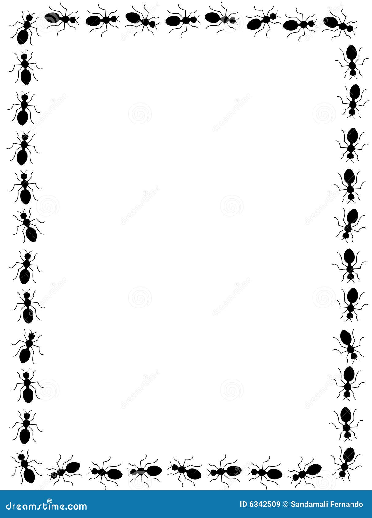 Black ants border / frame stock vector. Illustration of colors - 6342509