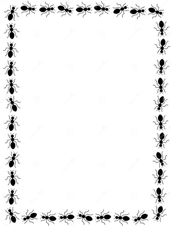Black ants border / frame stock vector. Illustration of colors - 6342509