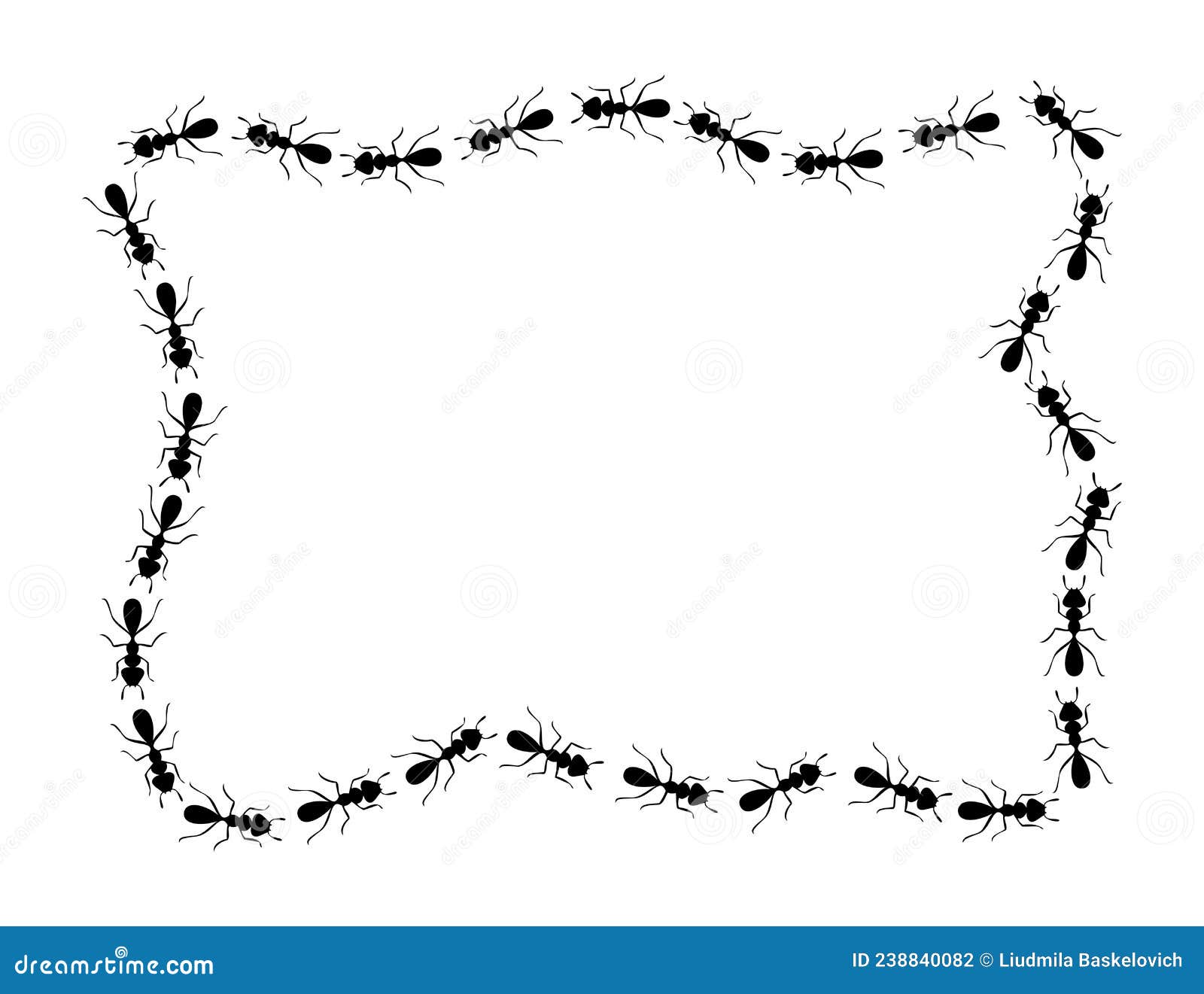 Red Ants Border / Frame Vector Illustration | CartoonDealer.com #6342528