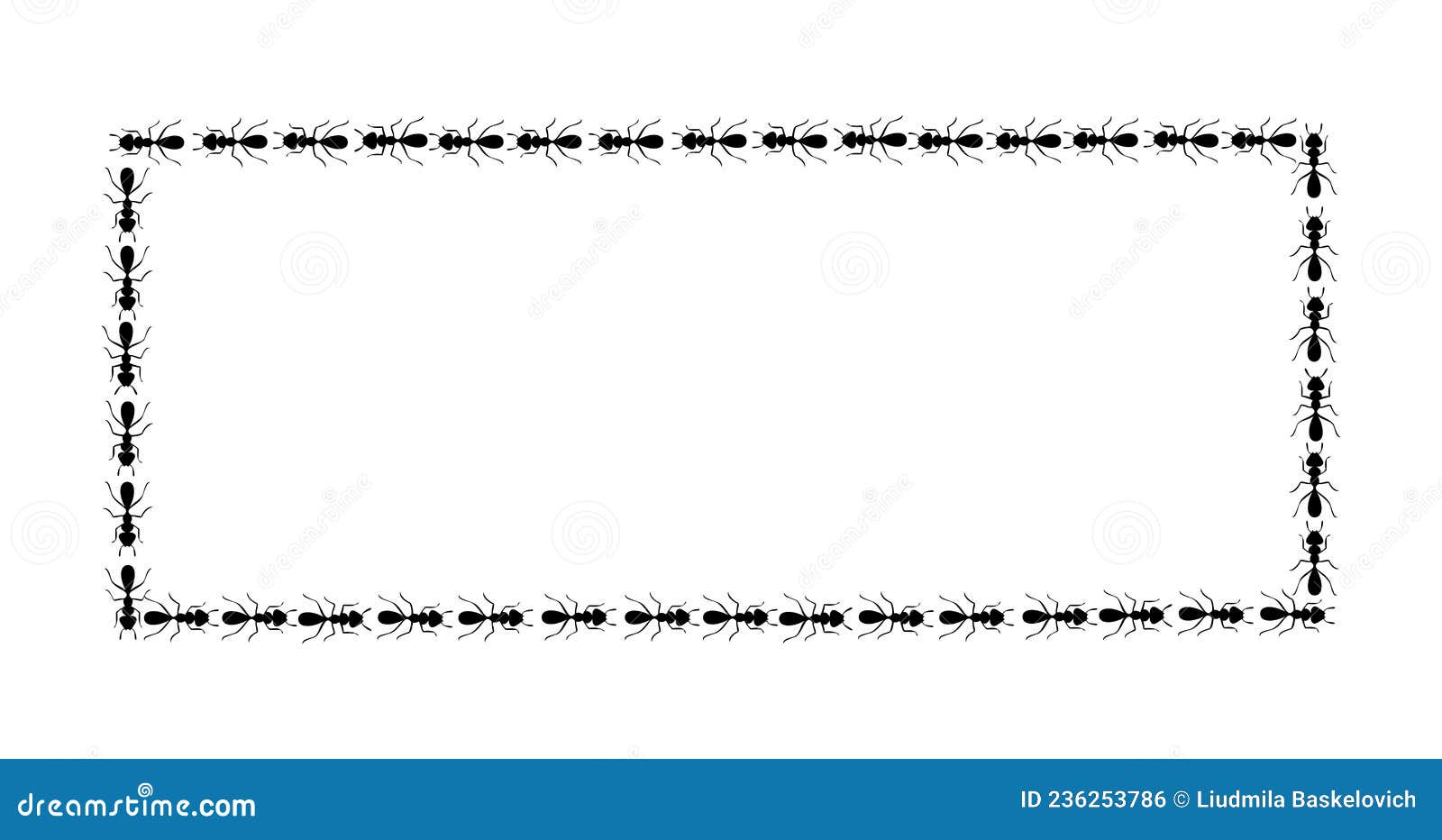Red Ants Border / Frame Vector Illustration | CartoonDealer.com #6342528