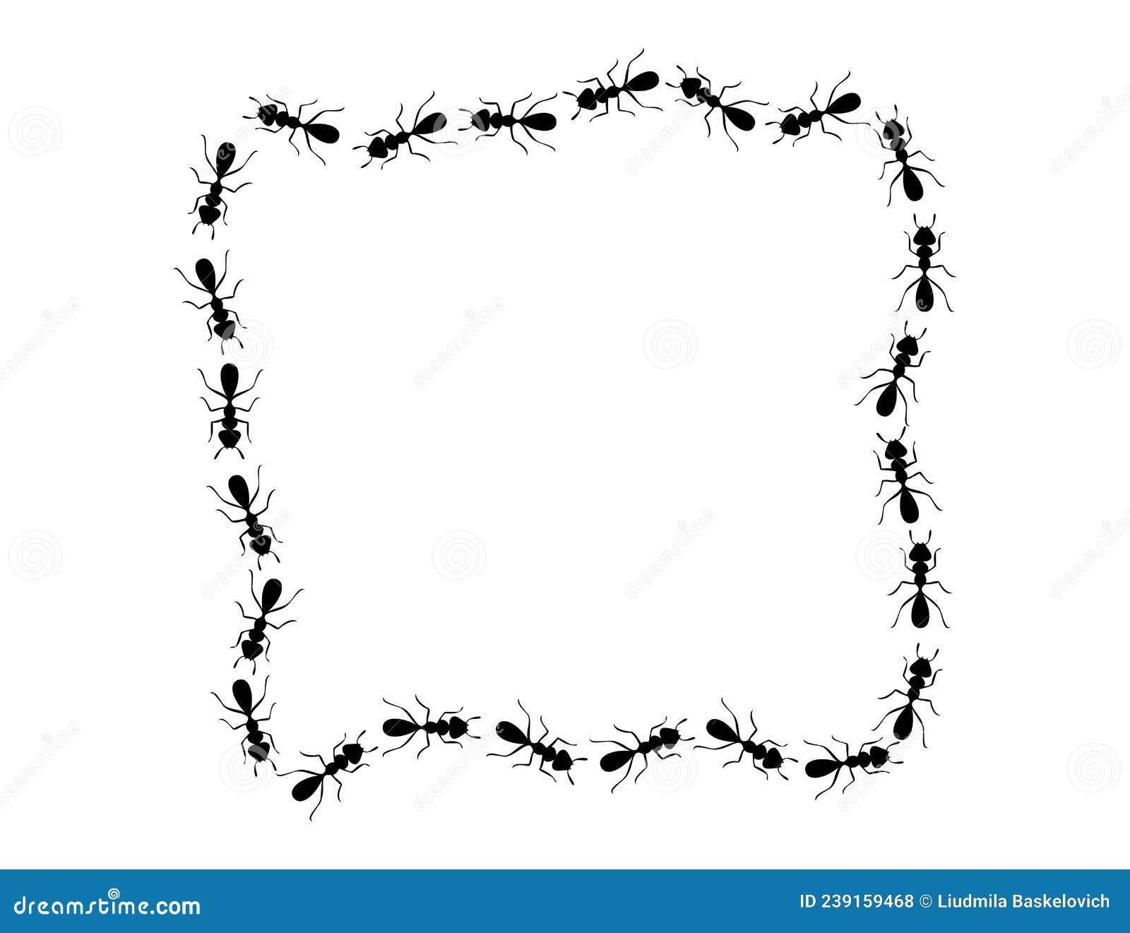 Red Ants Border / Frame Vector Illustration | CartoonDealer.com #6342528