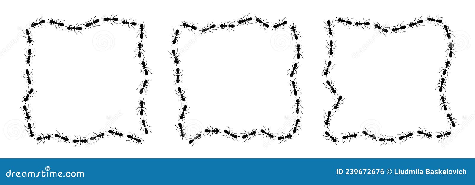 Red Ants Border / Frame Vector Illustration | CartoonDealer.com #6342528