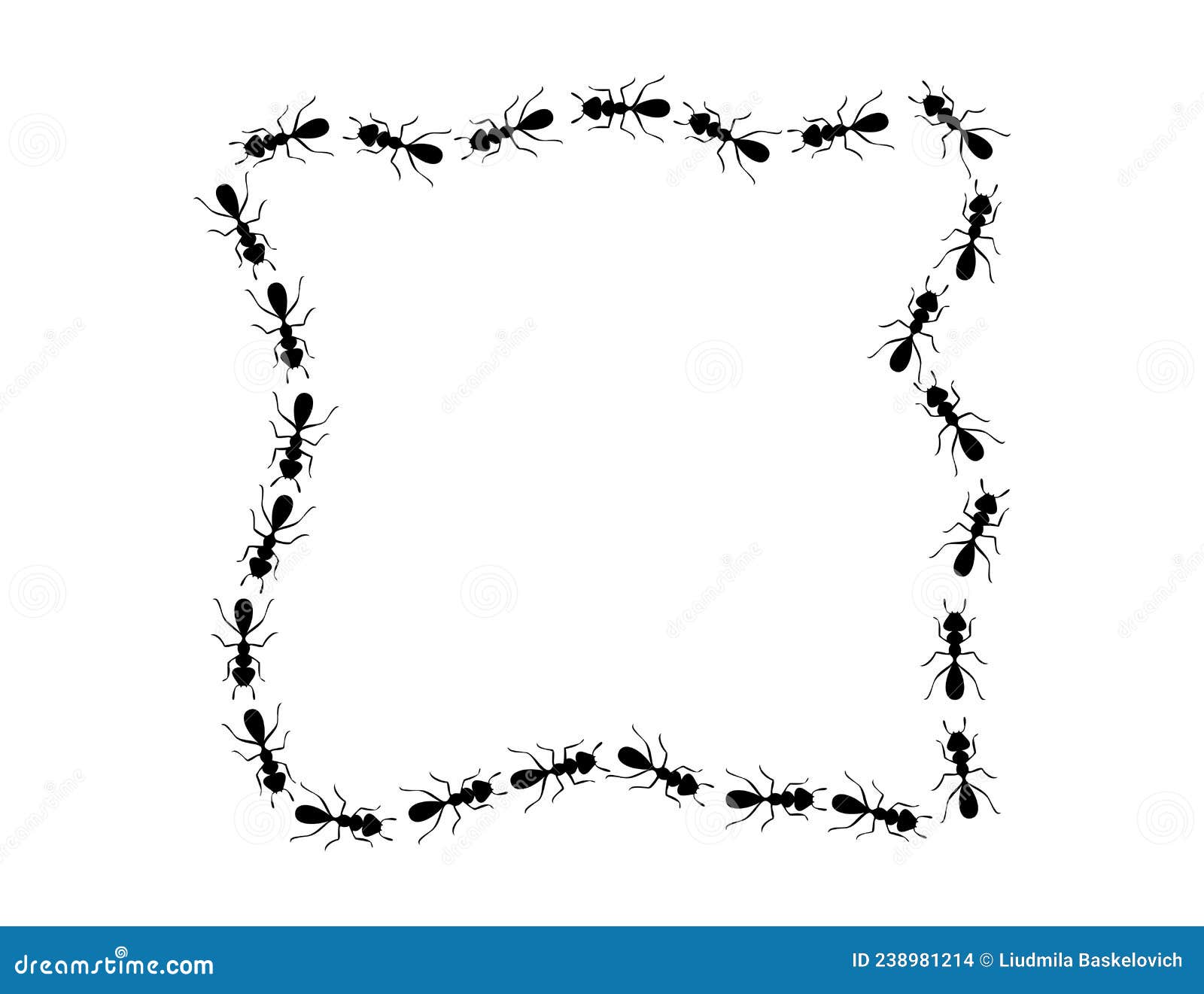 Red Ants Border / Frame Vector Illustration | CartoonDealer.com #6342528