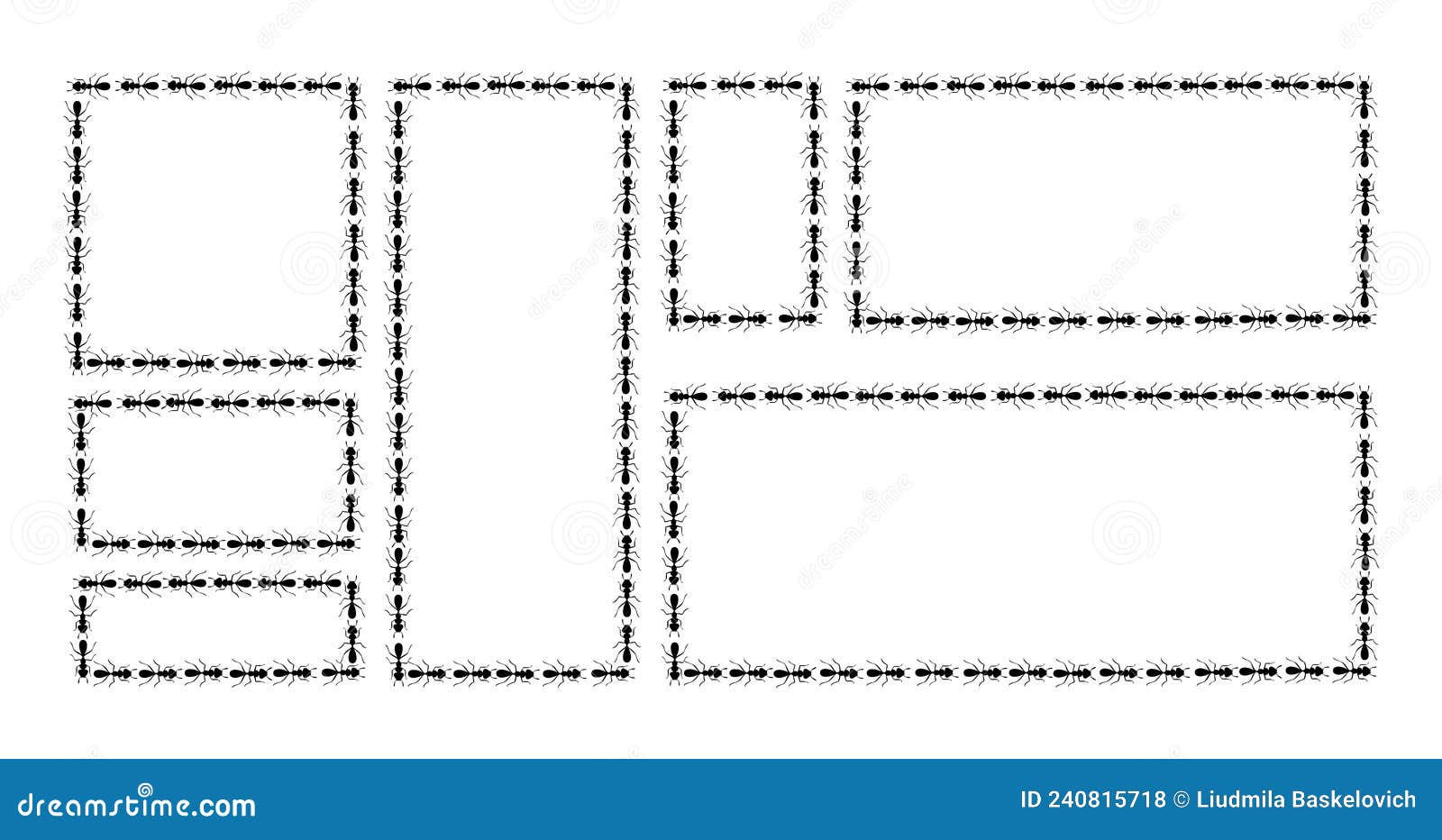 Red Ants Border / Frame Vector Illustration | CartoonDealer.com #6342528