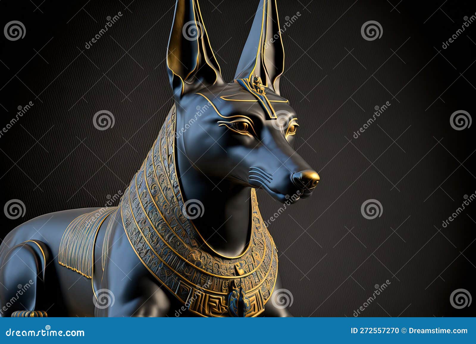 Black Anubis Statue from Ancient Egypt Stock Illustration ...