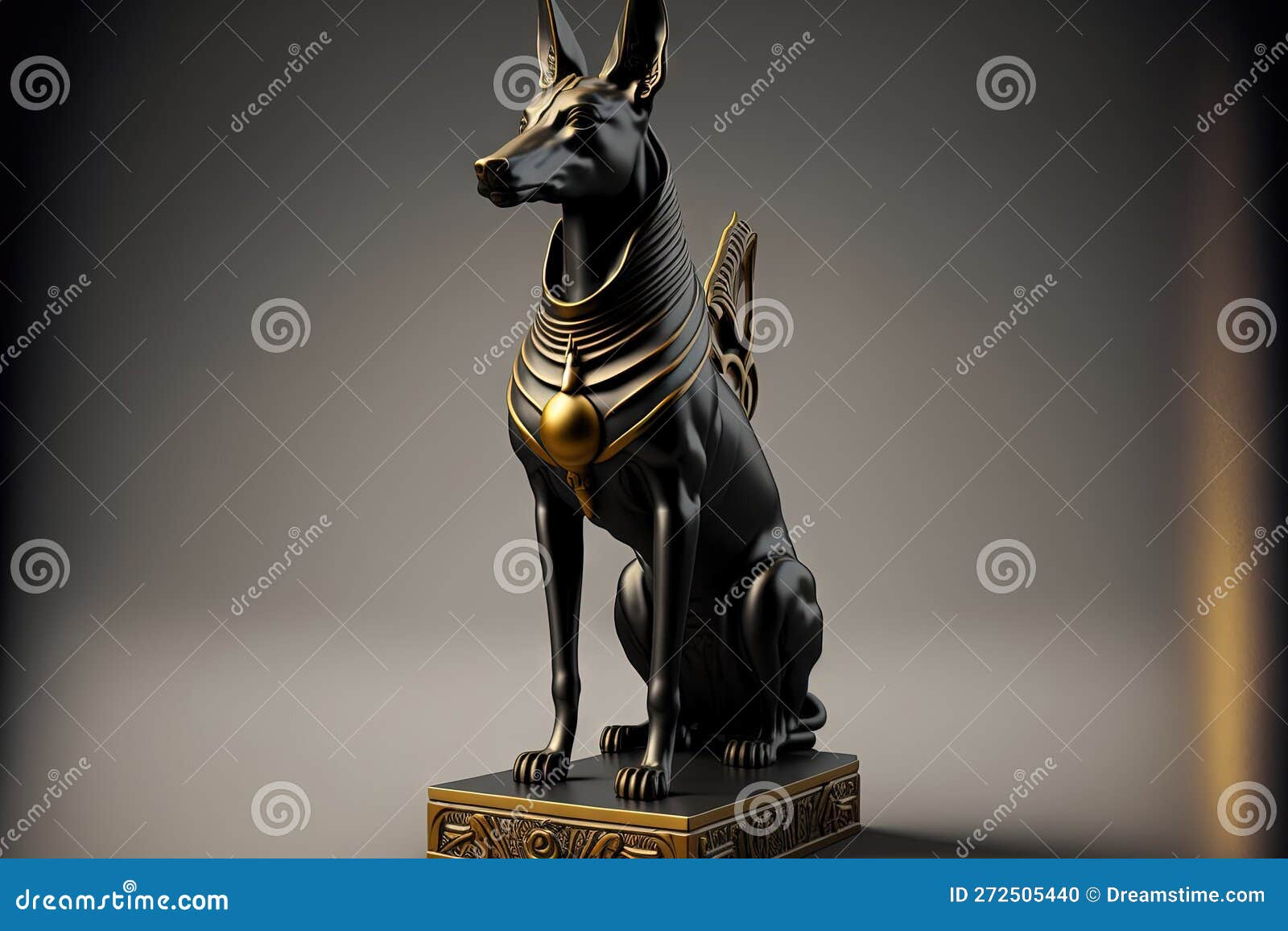 Black Anubis statue stock illustration. Illustration of figure - 272505440