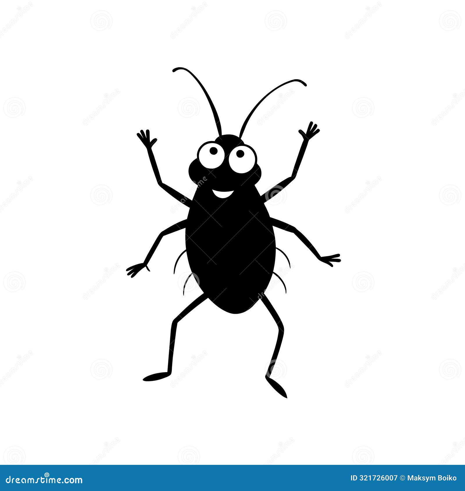 Black Aphid Bug Dancing Icon Vector Illustration Stock Vector ...