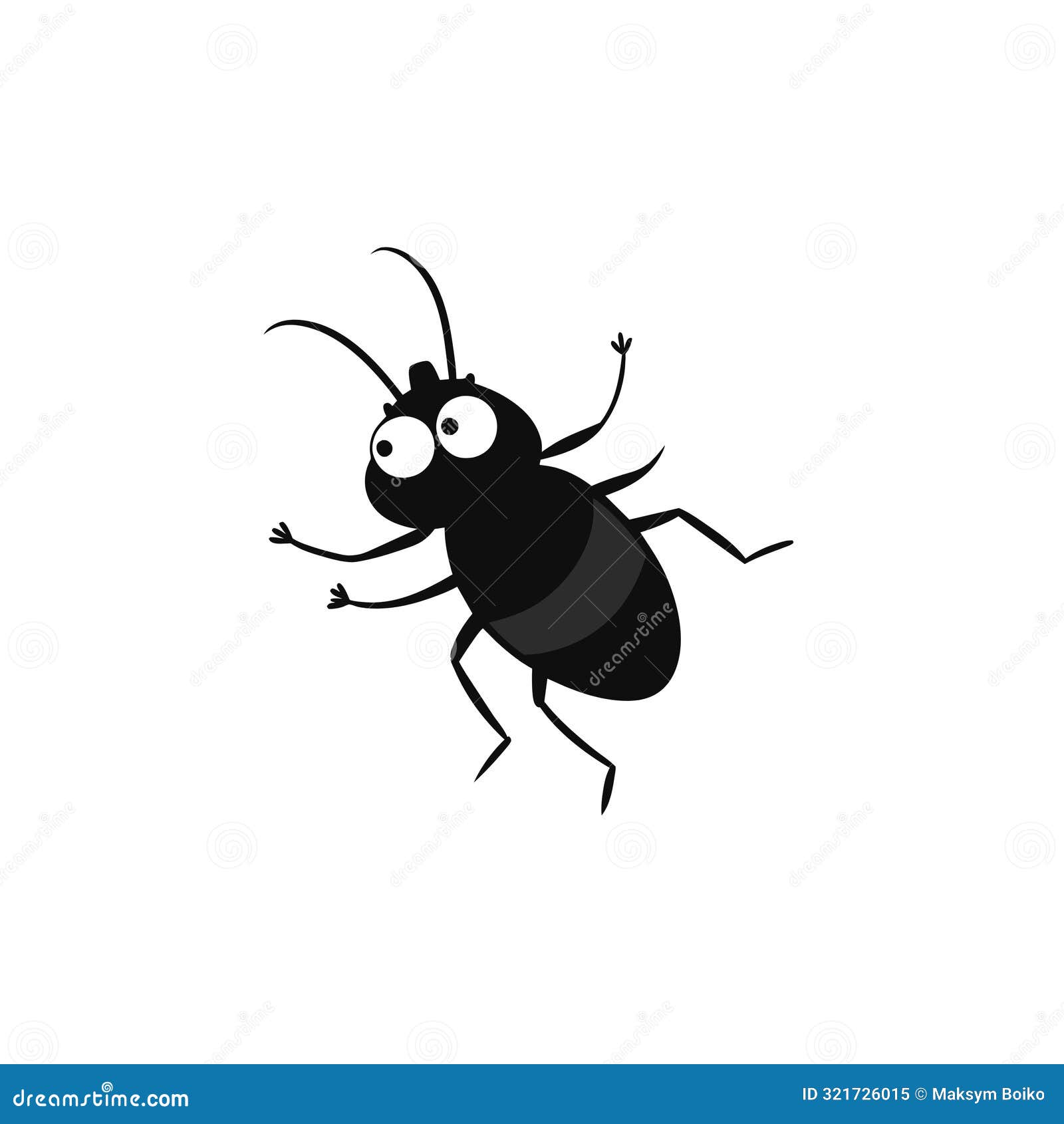 Black Aphid Bug Jumps Icon Vector Illustration Stock Vector ...