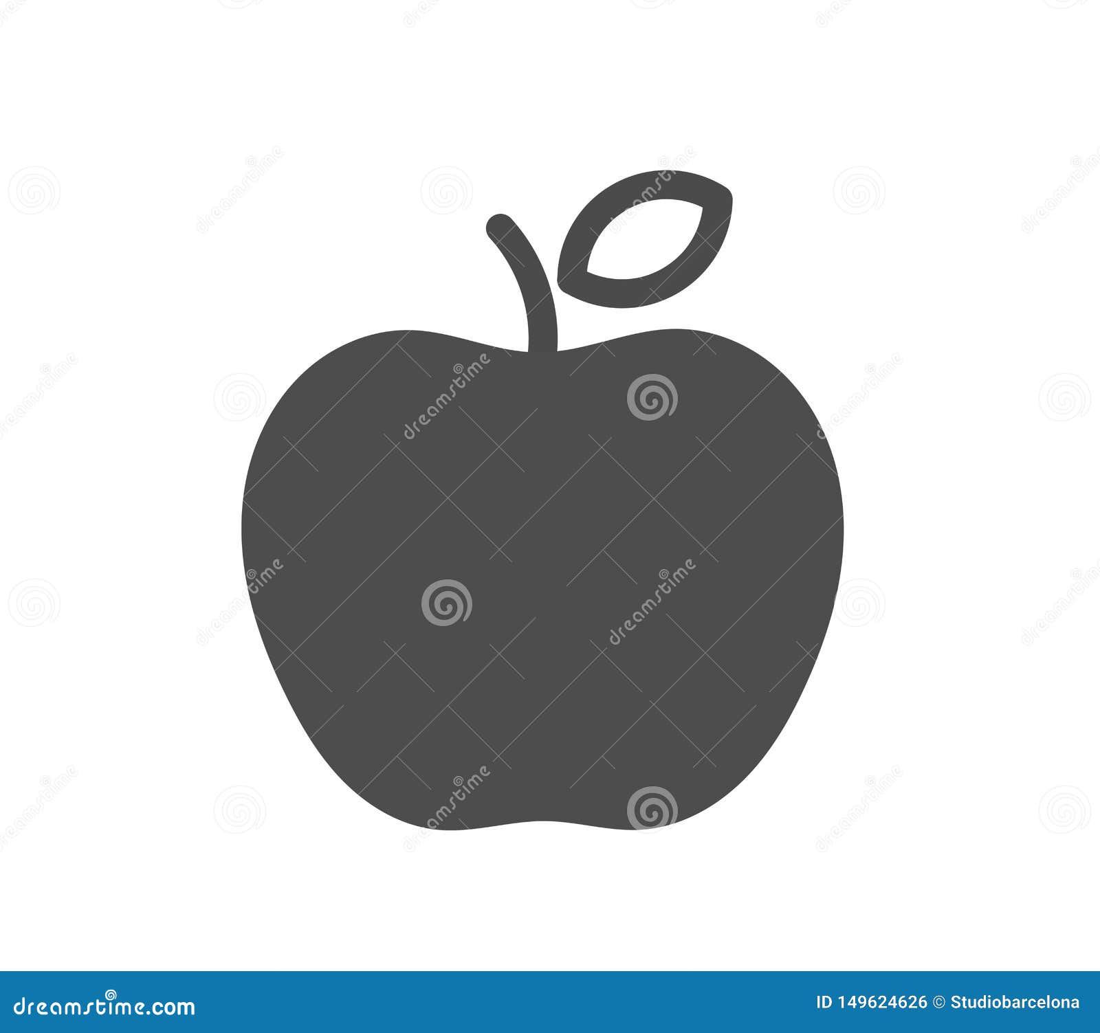 Black apple fruit icon stock vector. Illustration of label - 149624626