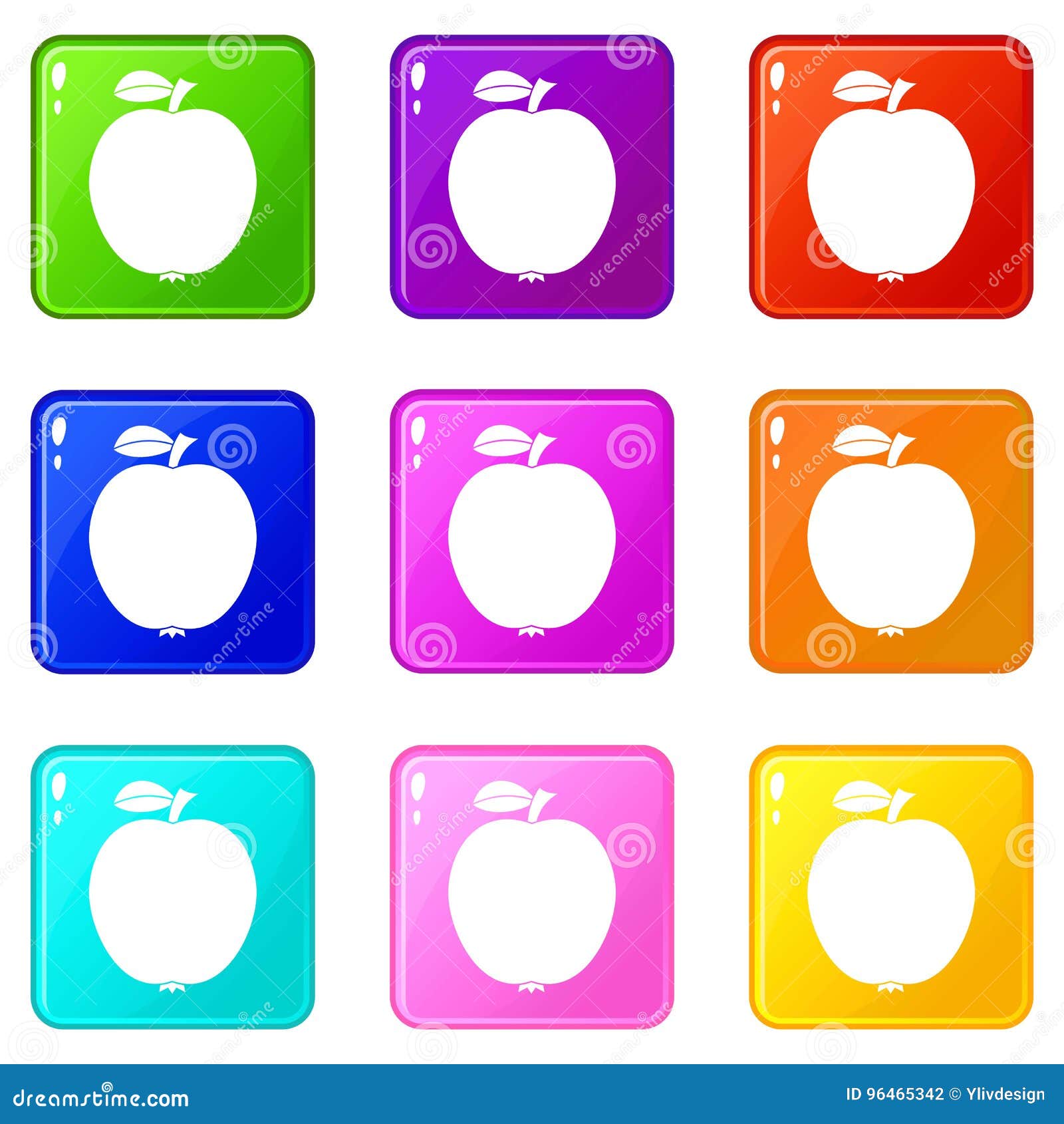 Black apple set 9 stock vector. Illustration of fresh - 96465342
