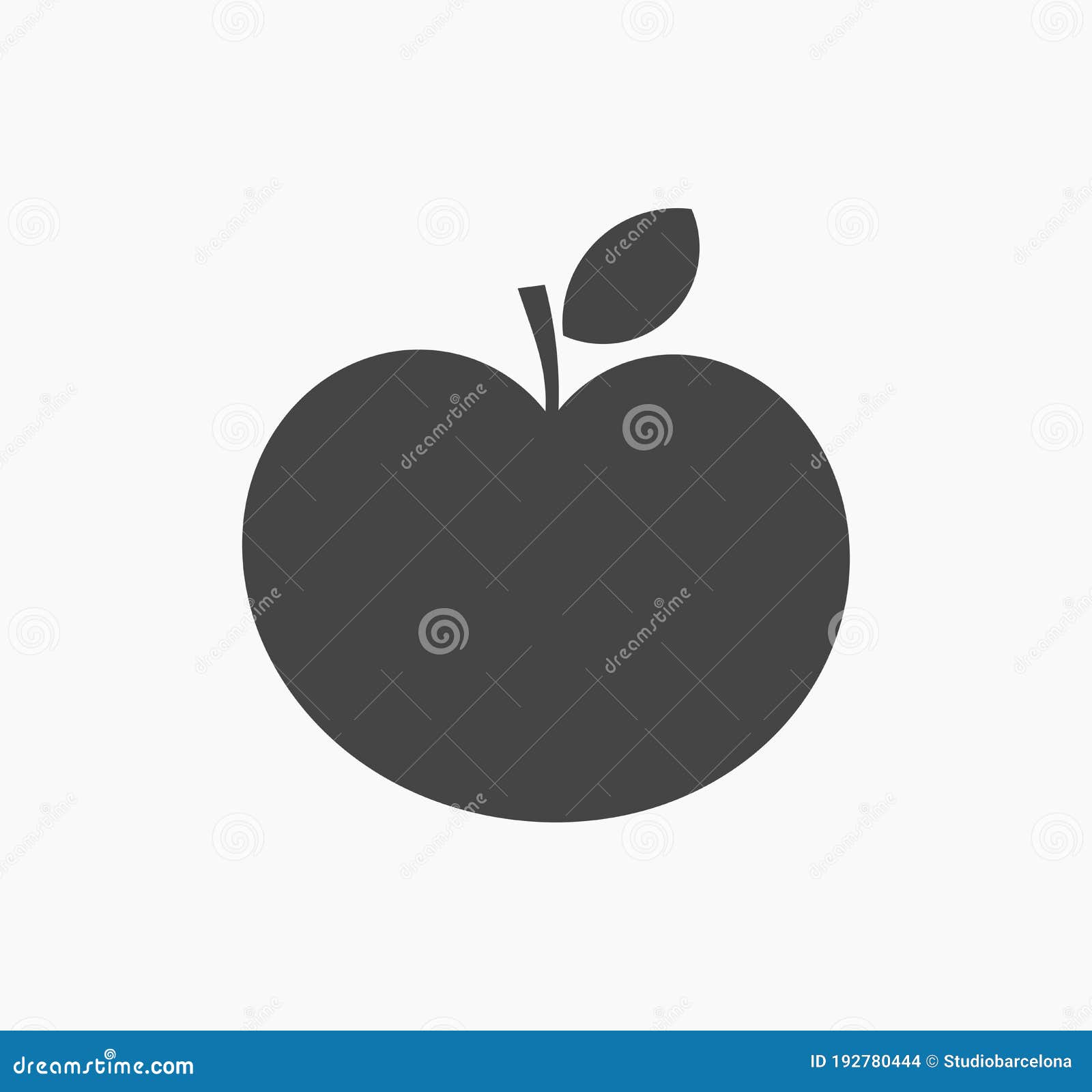 Black apple shape icon stock vector. Illustration of icon - 192780444