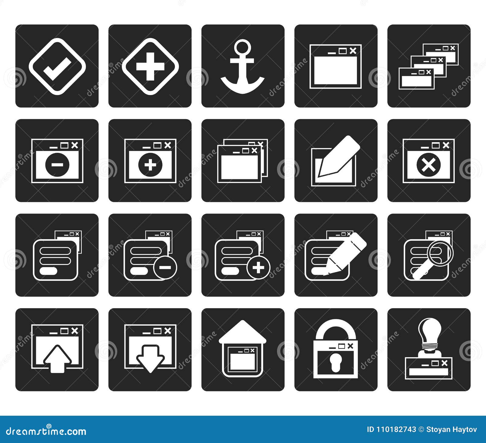 Black Application Programming Server And Computer Icons Stock Vector Illustration Of