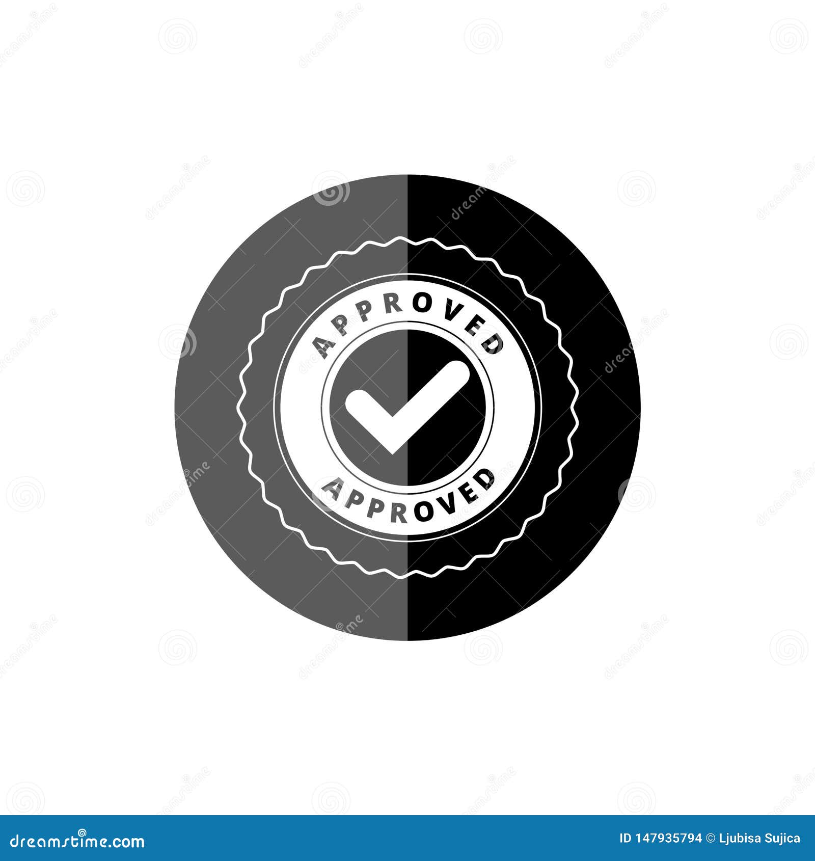 Stamp Check Mark Cartoon Vector | CartoonDealer.com #79383601