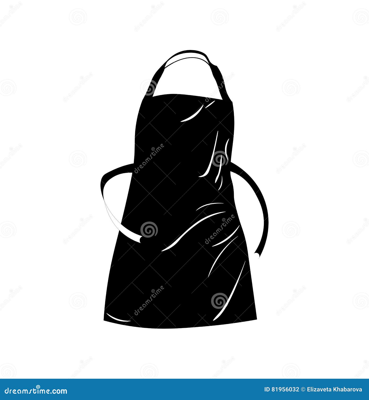 Black Apron with Outsets and Pocket. Vector Illustration Isolated on ...