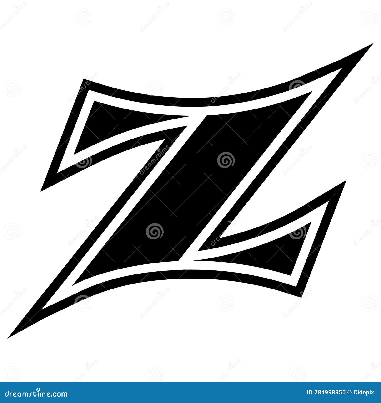 Black Arc Shaped Letter Z Icon Stock Vector - Illustration of logos ...