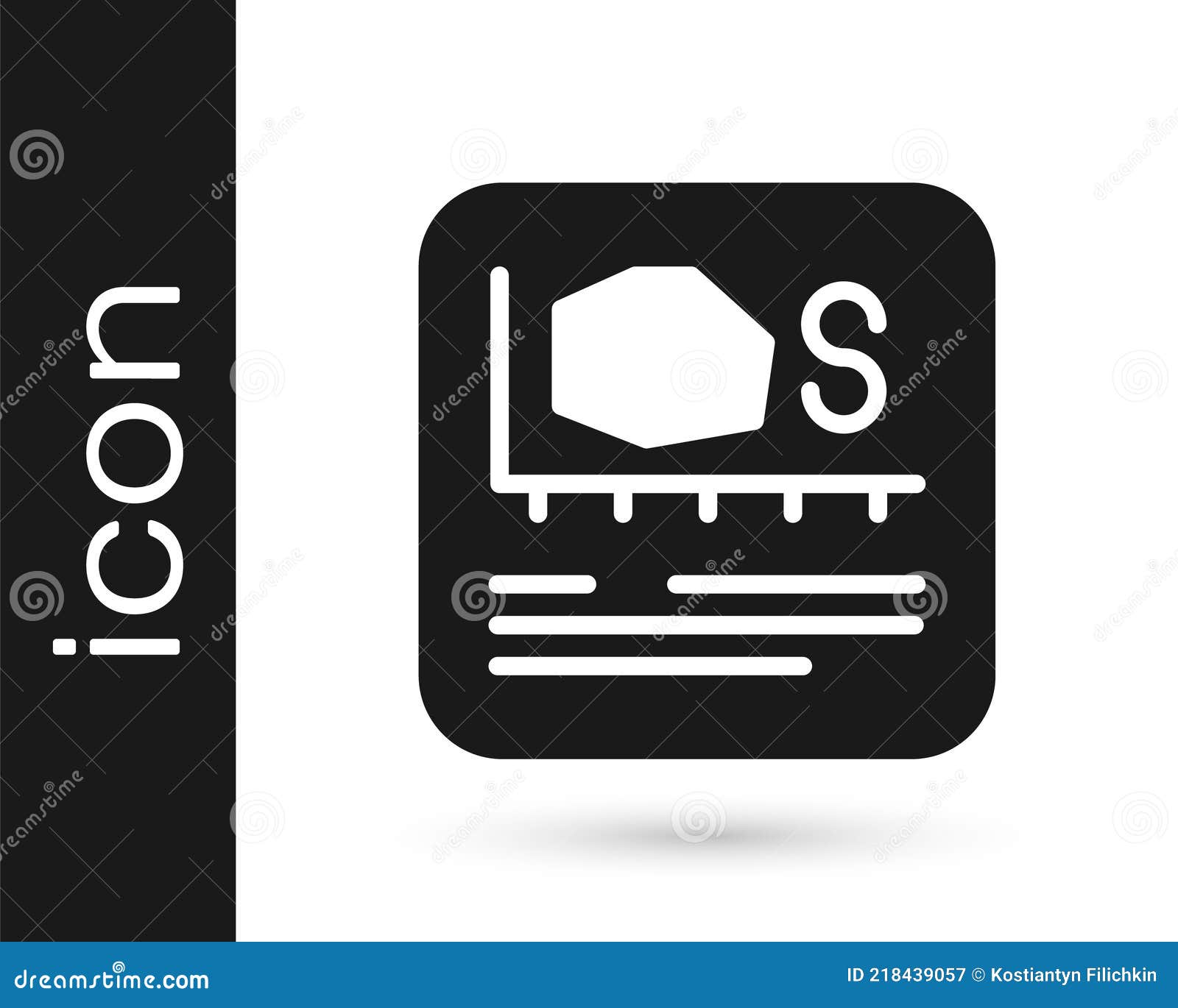 Black Area Measurement Icon Isolated on White Background. Vector Stock ...