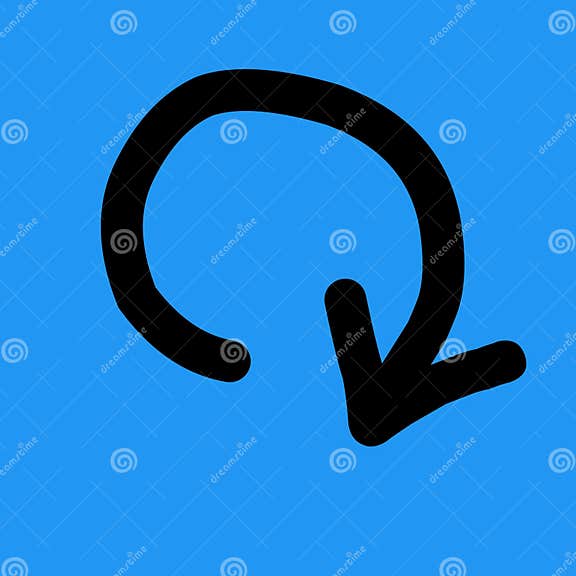 Black Arrow with Blue Isolation Stock Illustration - Illustration of ...