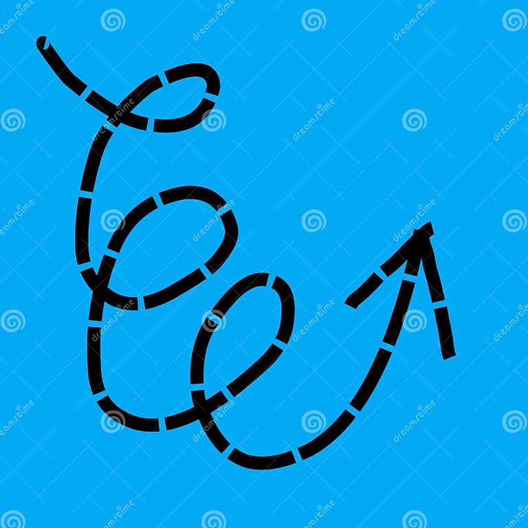 Black Arrow with Blue Isolation Stock Illustration - Illustration of ...