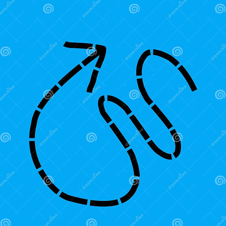 Black Arrow with Blue Isolation Stock Illustration - Illustration of ...