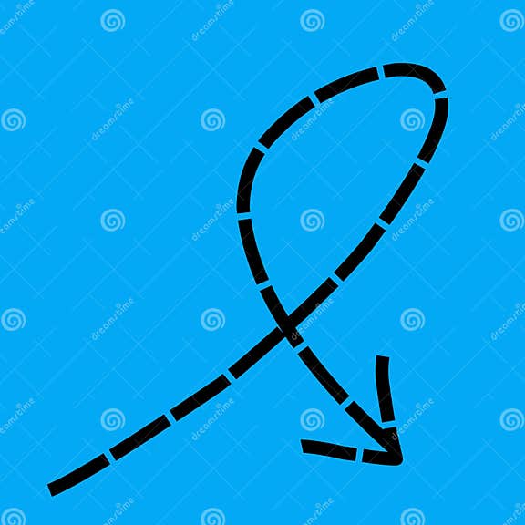 Black Arrow with Blue Isolation Stock Illustration - Illustration of ...