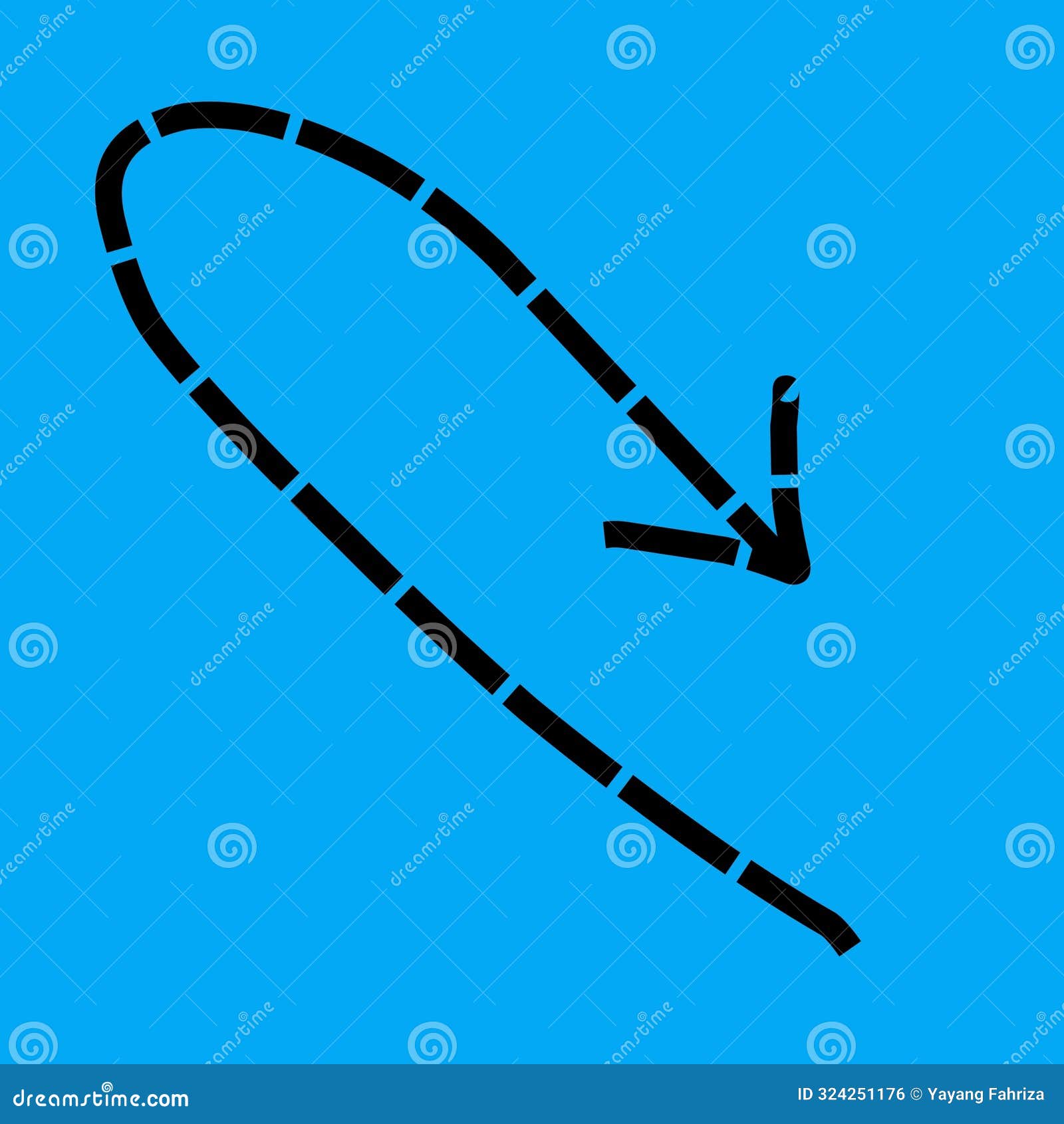 Black Arrow with Blue Isolation Stock Illustration - Illustration of ...
