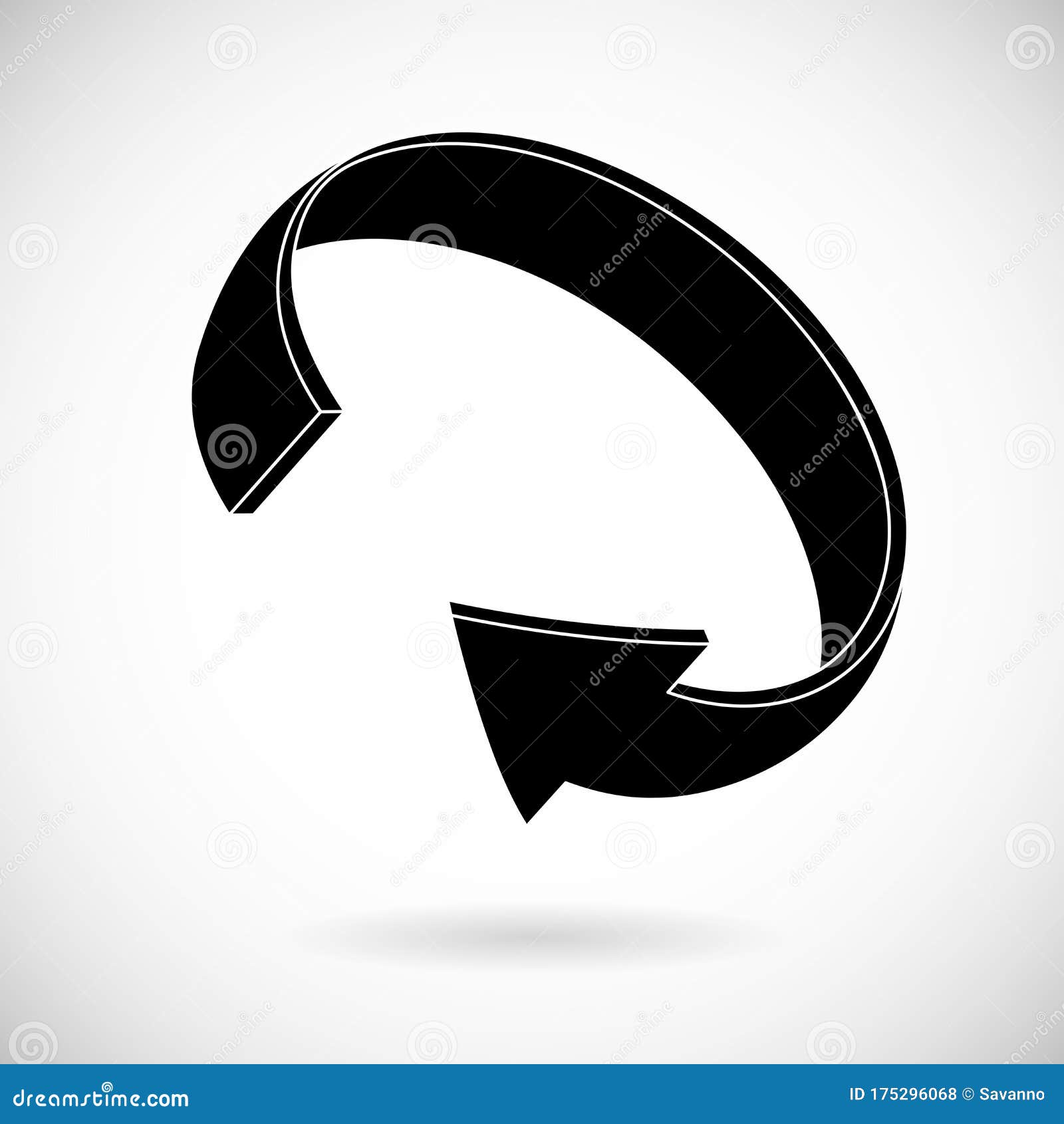Black Arrow in Circular Motion. Flat Icon Stock Vector - Illustration ...