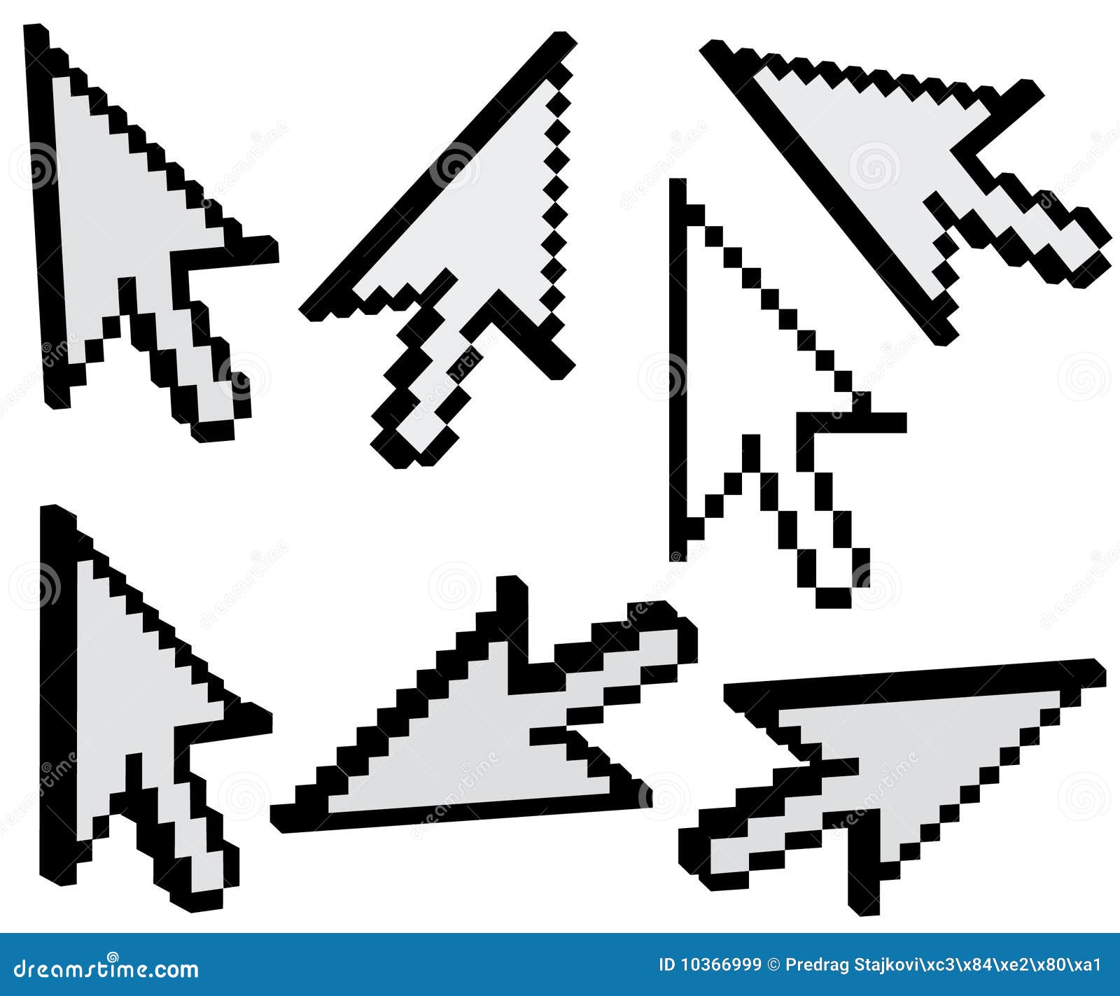 Arrow Web Cursors, Digital Hand Pointers Vector Black Pictograms ...