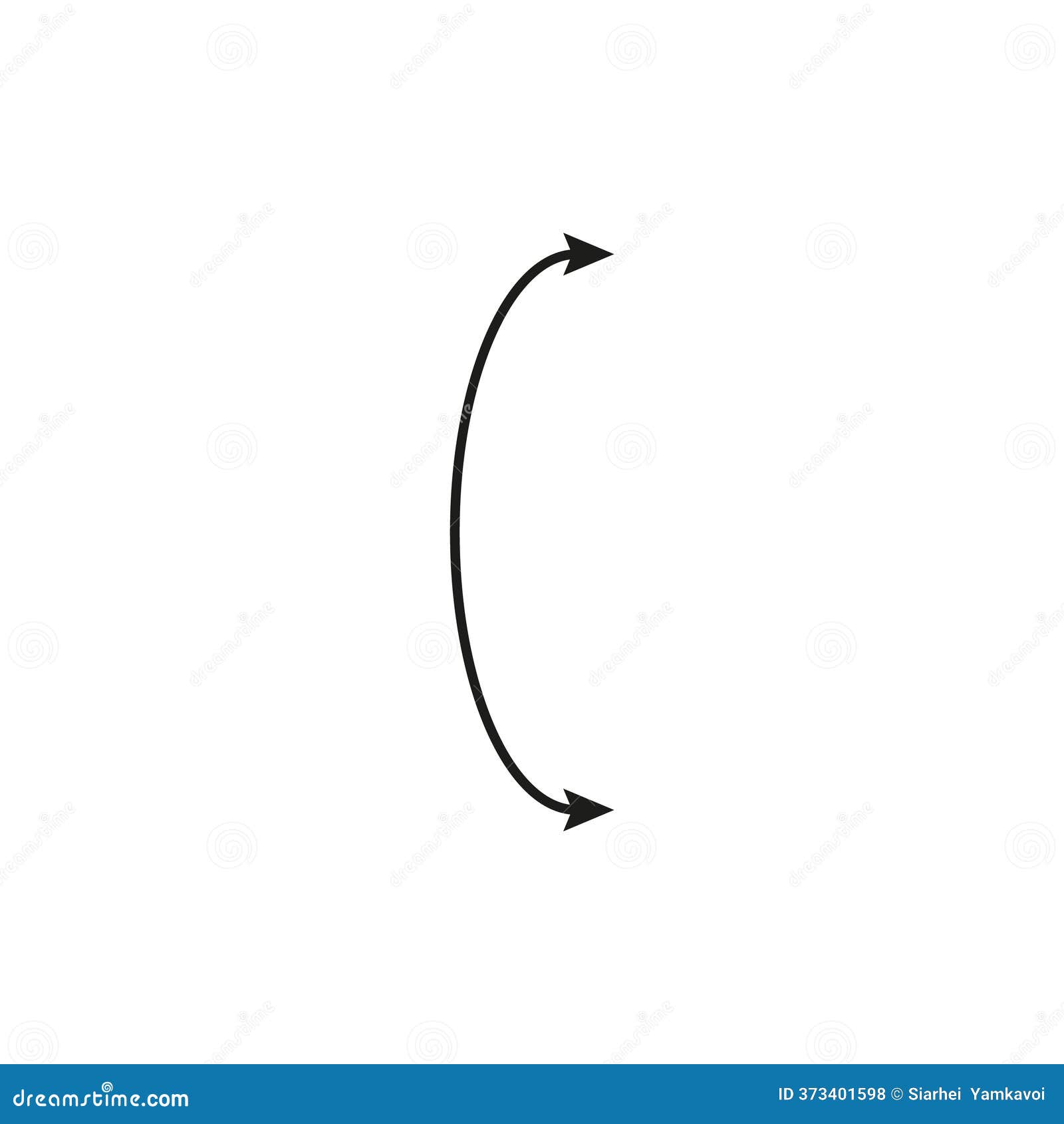 Dual Double Ended Semi Circle Arrow. Semicircular Round Long Two Sided ...