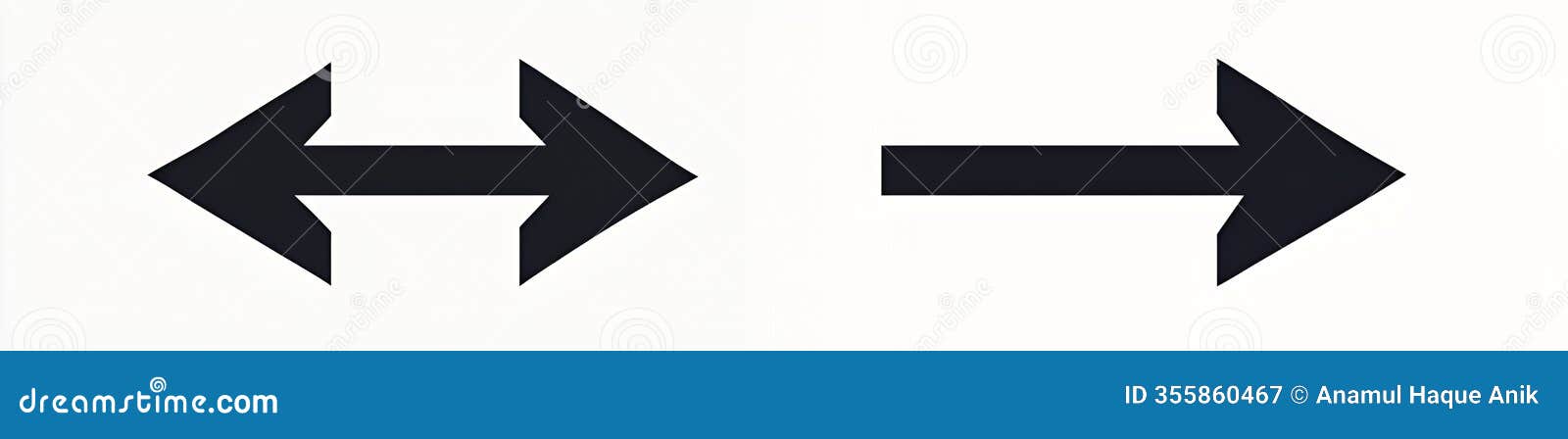Black Arrow Icons Left Right Double Arrow Directions Royalty-Free Stock ...