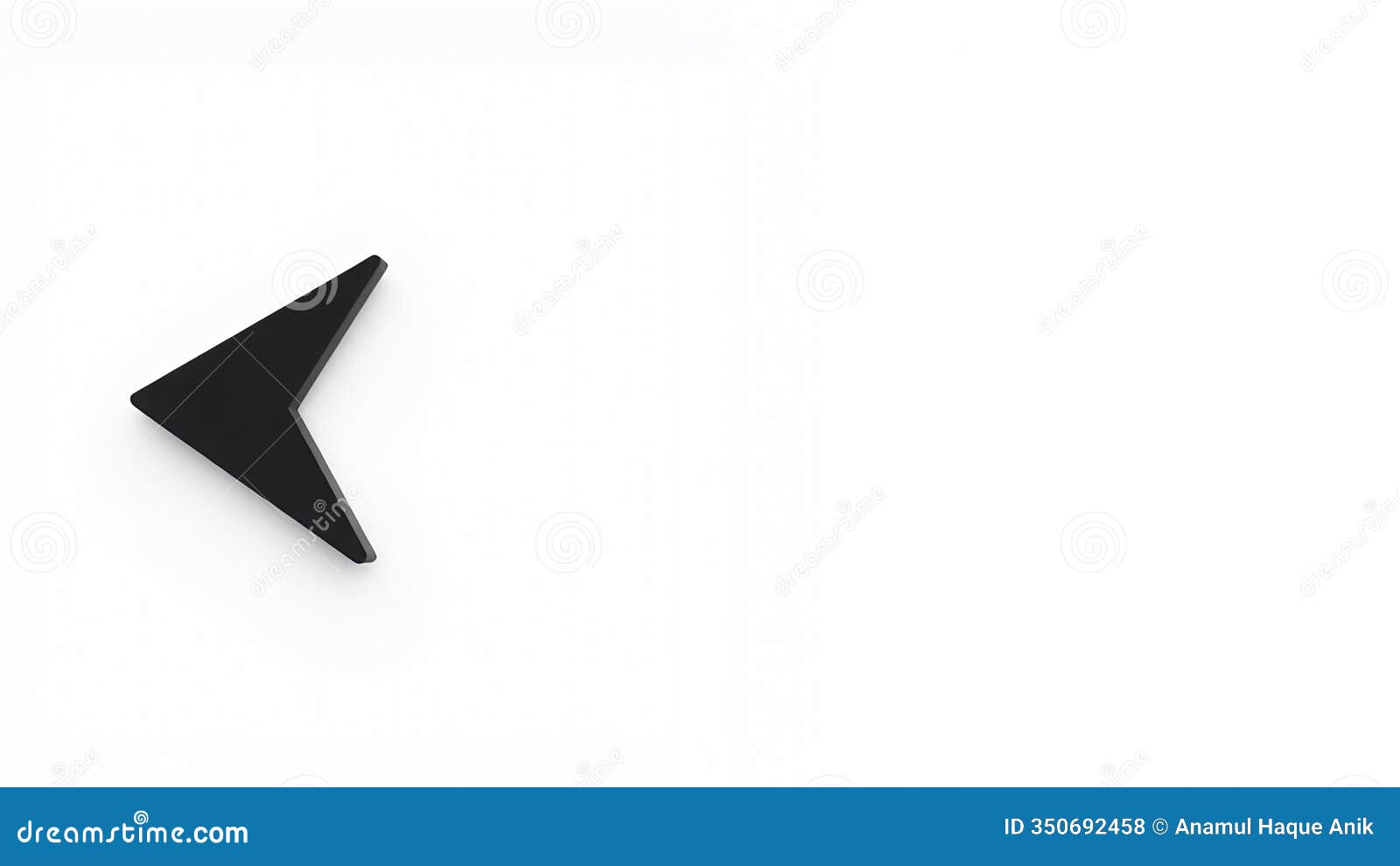 A Black Arrow Pointing Left on a White Background Stock Illustration ...