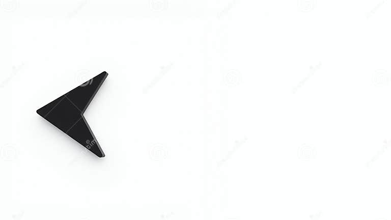 A Black Arrow Pointing Left on a White Background Stock Illustration ...