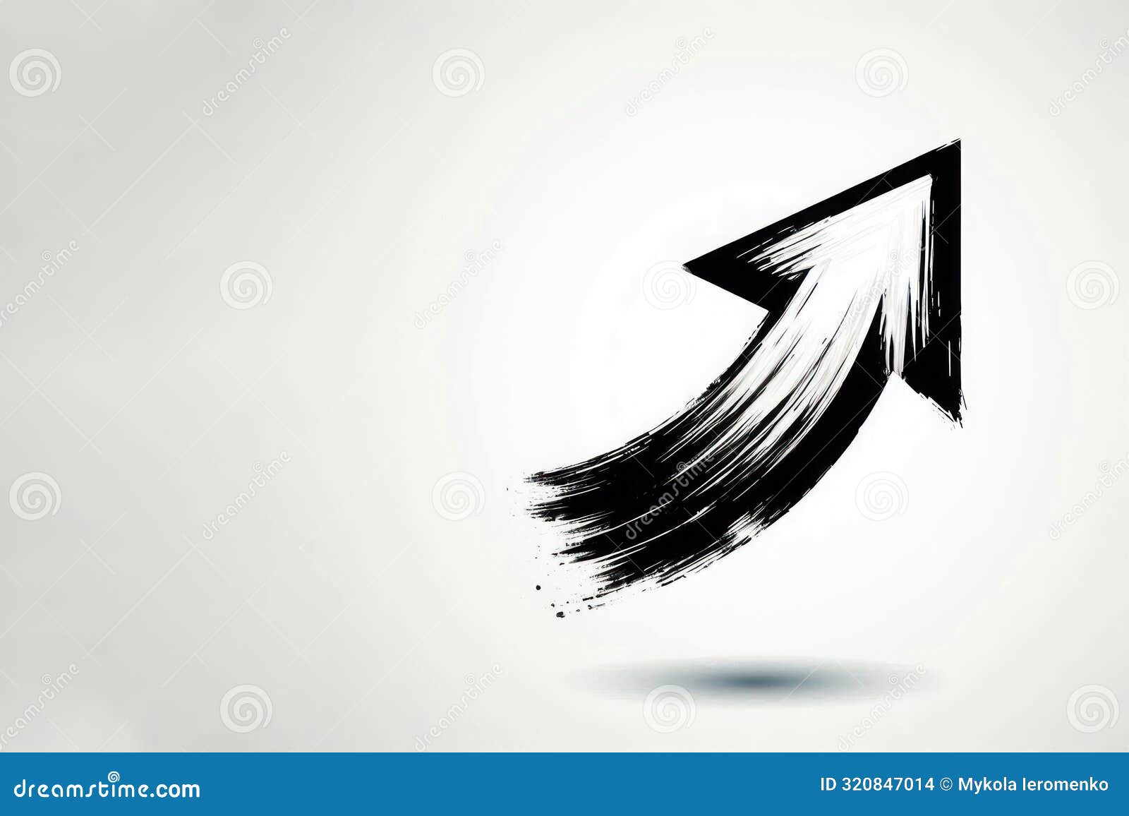 A Black Arrow Pointing Upwards. Space for Text. Stock Illustration ...
